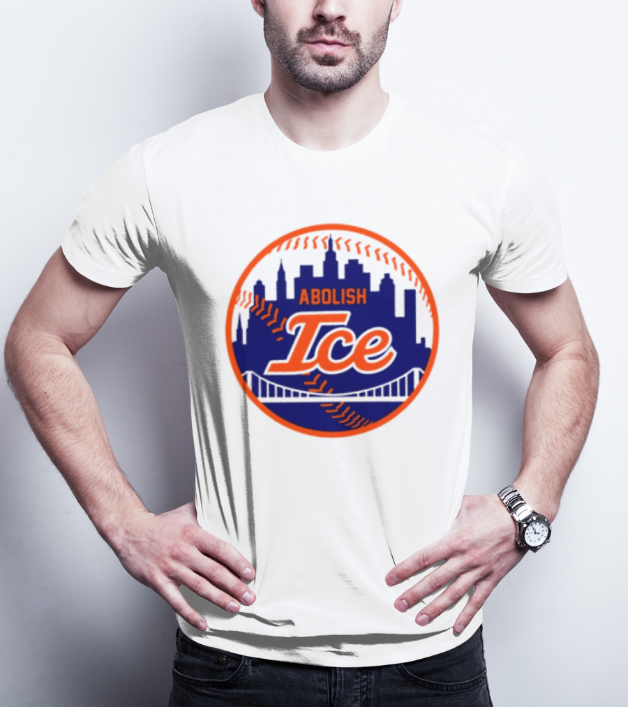 Abolish ICE New York Mets Baseball Fan City Skyline T-Shirt