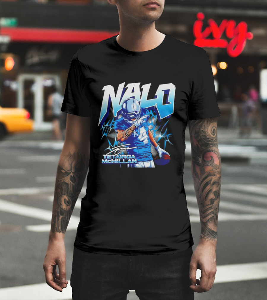 Tetairoa McMillan Nalo Carolina Panthers Football Lightning Player Number 4 T-Shirt