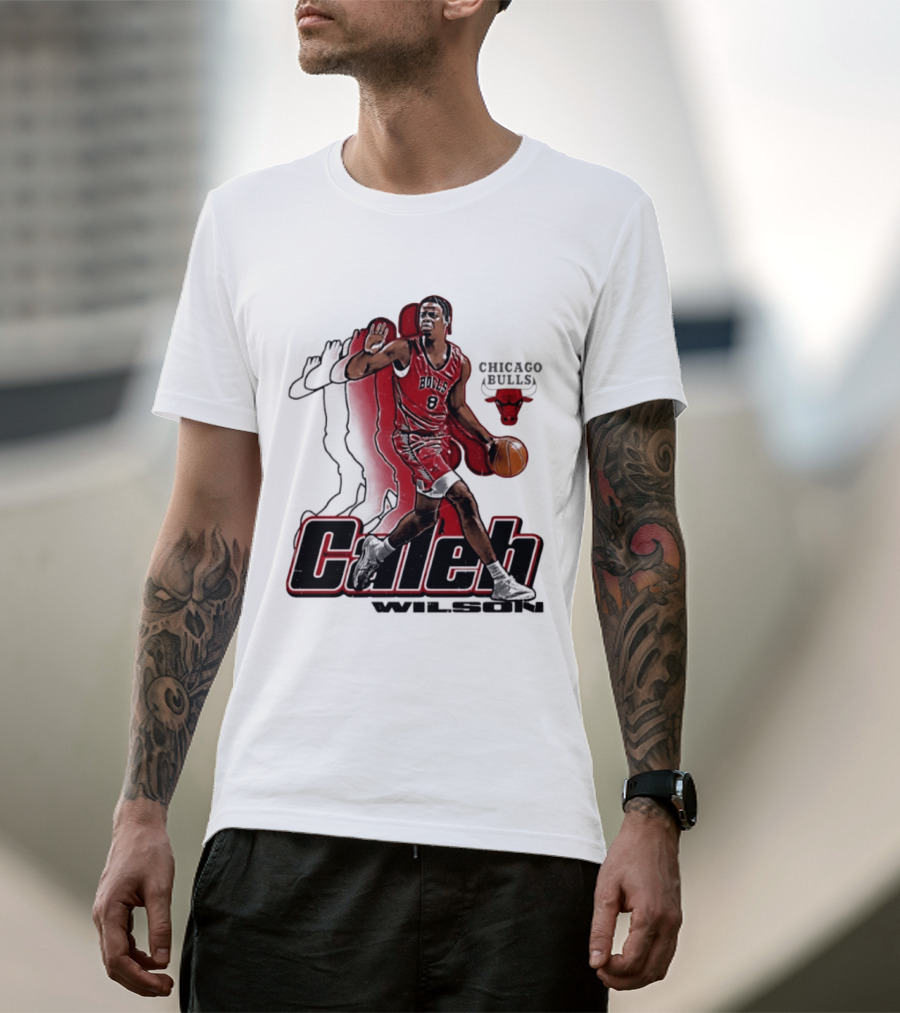 Caleb Wilson 8 Chicago Bulls Basketball Pose T-Shirt