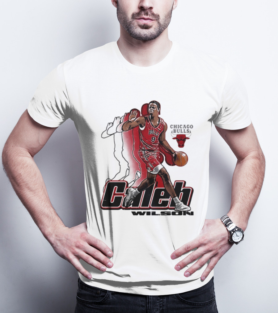 Caleb Wilson 8 Chicago Bulls Basketball Pose T-Shirt