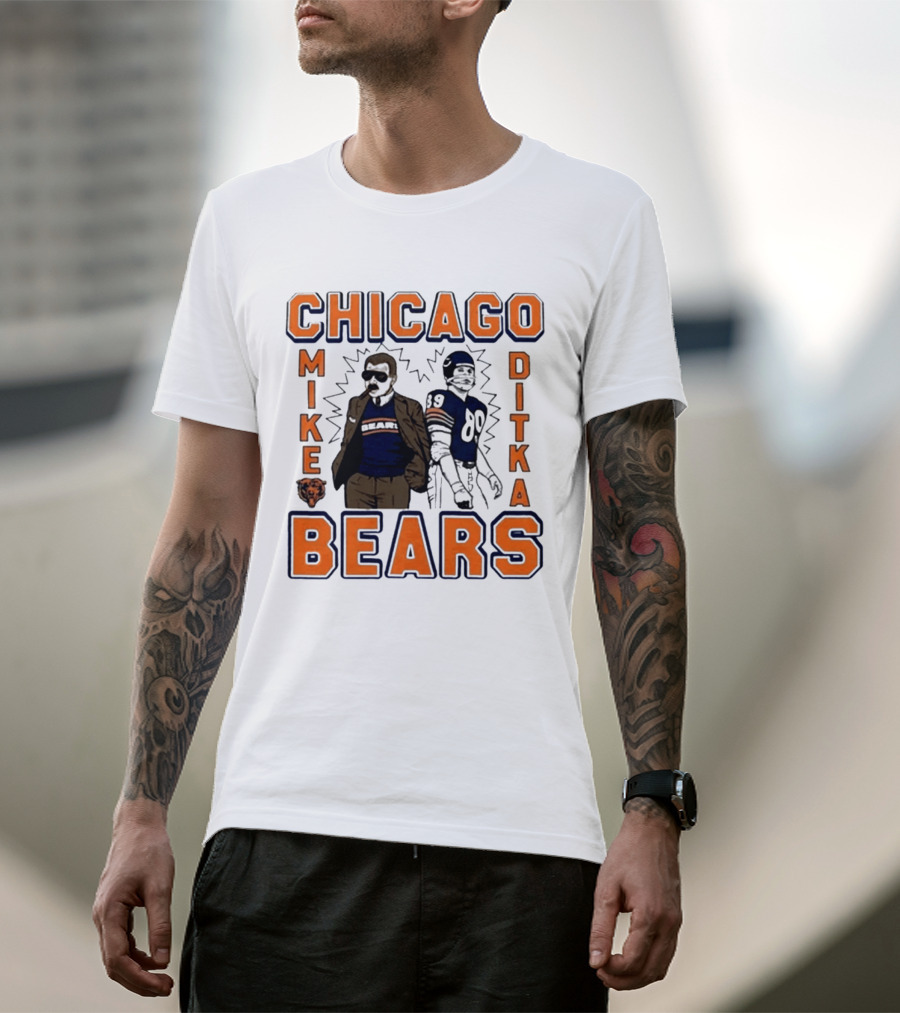 Mike Ditka Chicago Bears Vintage Homage Ash Grey T-Shirt