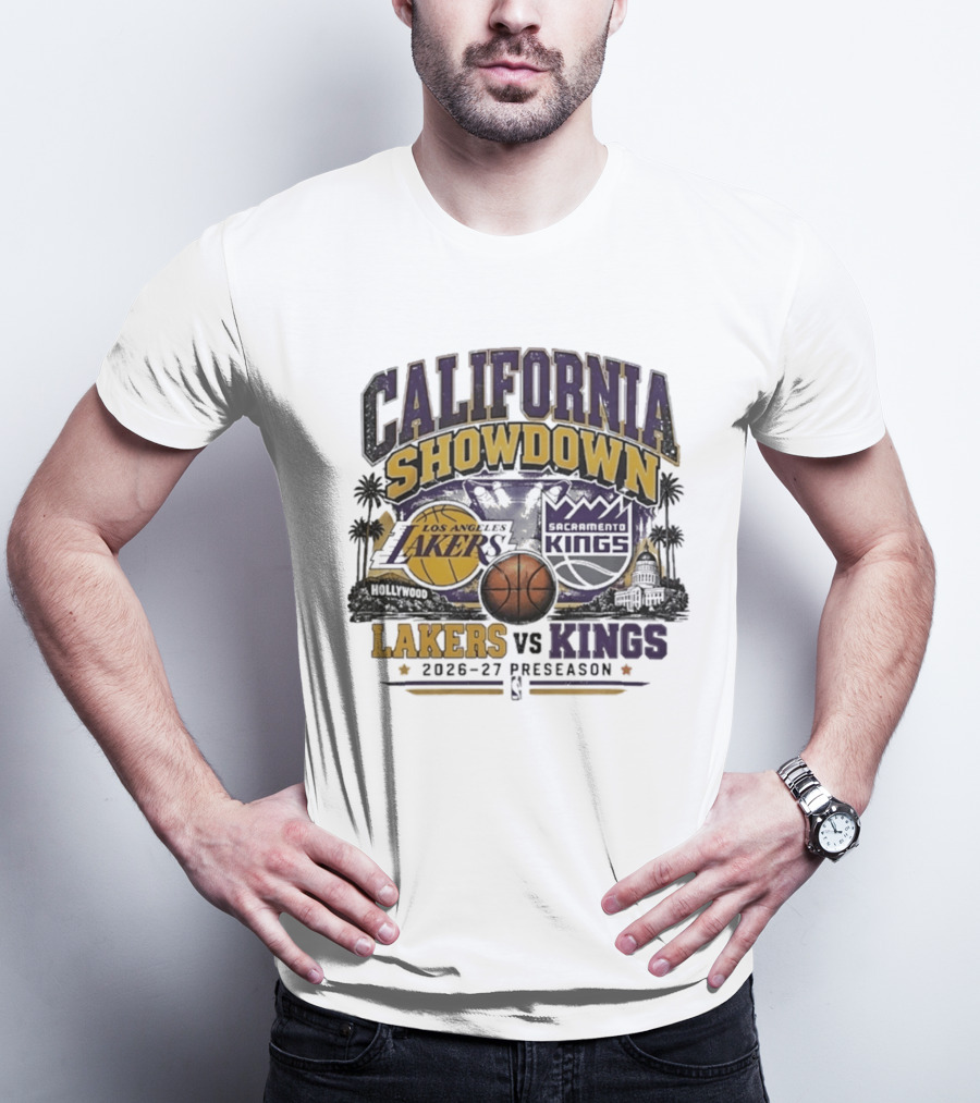 California Showdown Los Angeles Lakers Vs Sacramento Kings 2026 27 Preseason T-Shirt