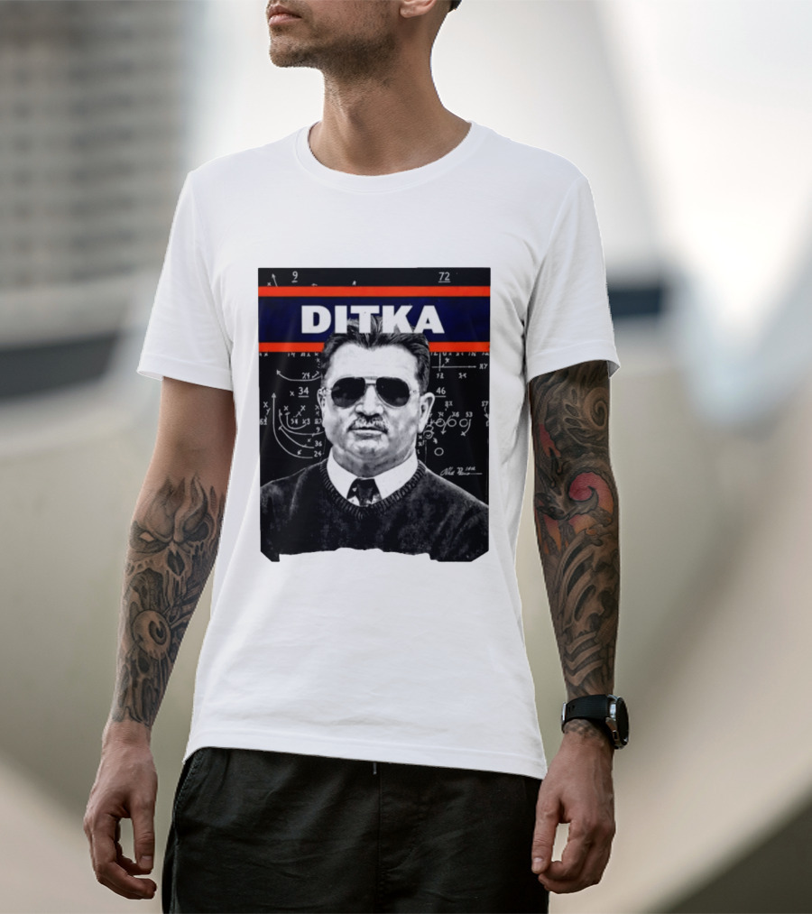 DITKA Da Coach Chicago Bears Legend Mike Ditka Playbook T-Shirt