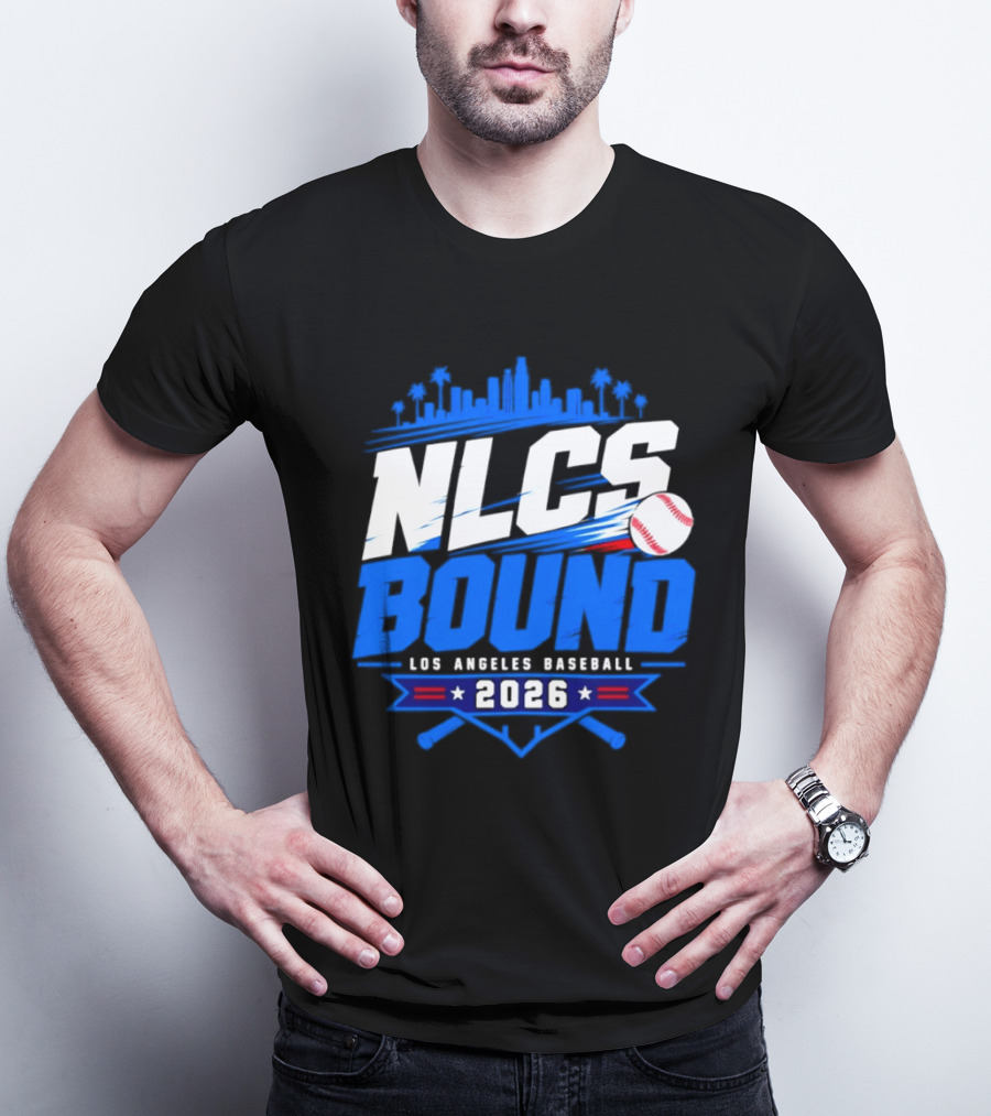 NLCS Bound Los Angeles Baseball 2026 Skyline Postseason T-Shirt
