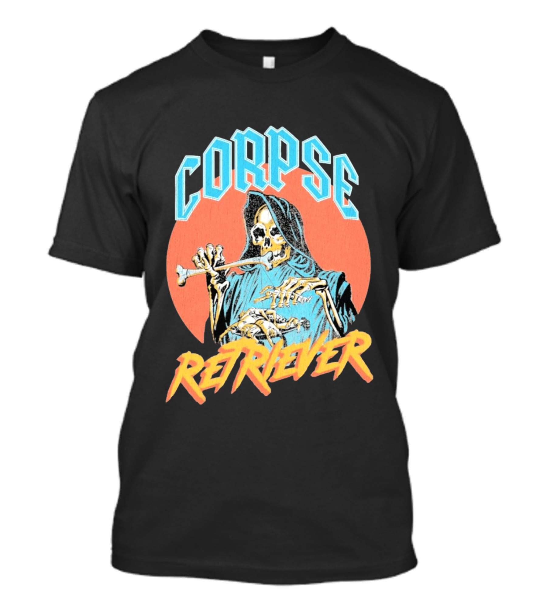 Corpse Retriever Skeleton With Hood And Bone T-Shirt