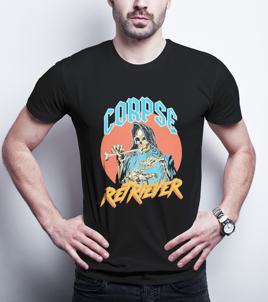 Corpse Retriever Skeleton With Hood And Bone T-Shirt