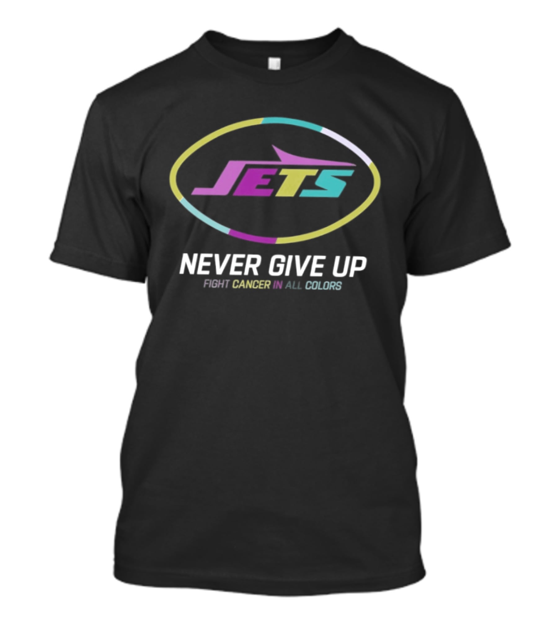 New York Jets Never Give Up Fight Cancer In All Colors 2026 T-Shirt