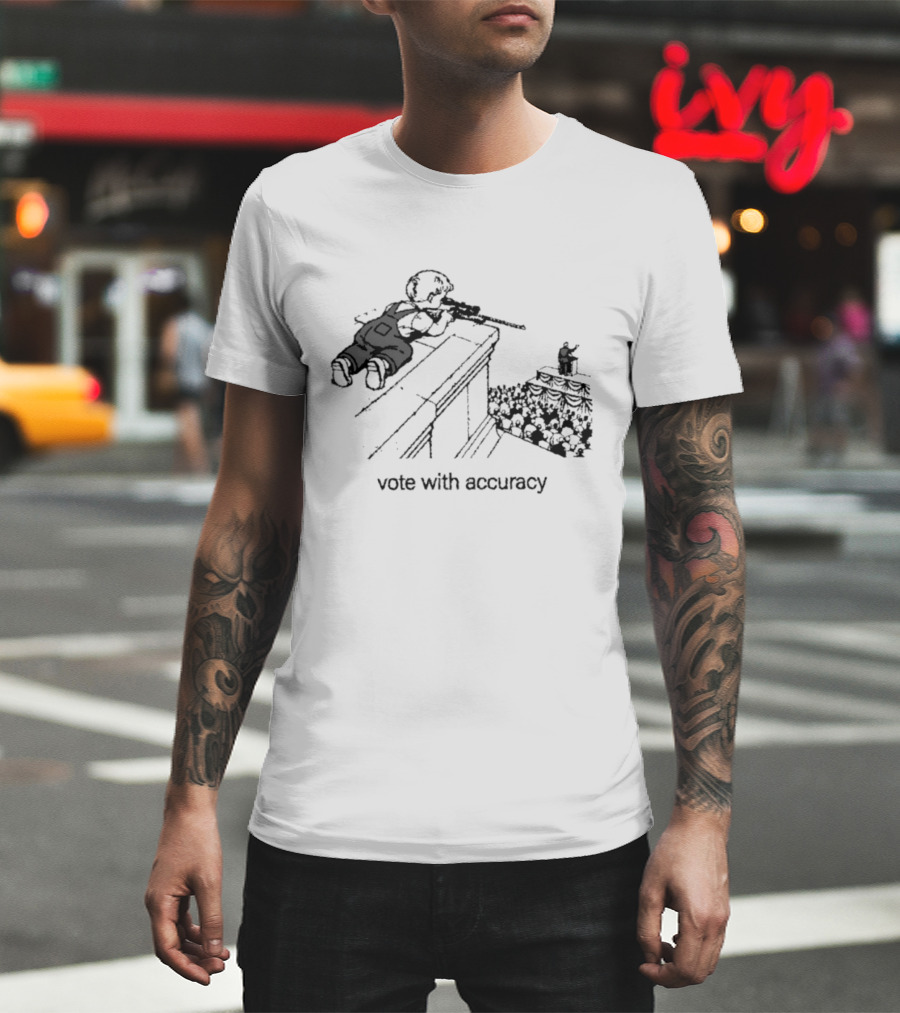Vote With Accuracy Political Satire Sniper Observation T-Shirt