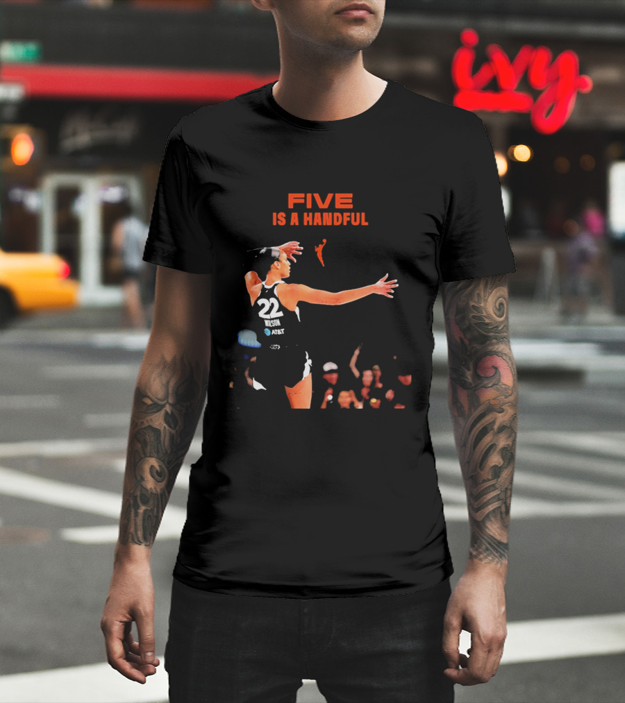 A'ja Wilson Las Vegas Aces 22 Five Is A Handful T-Shirt
