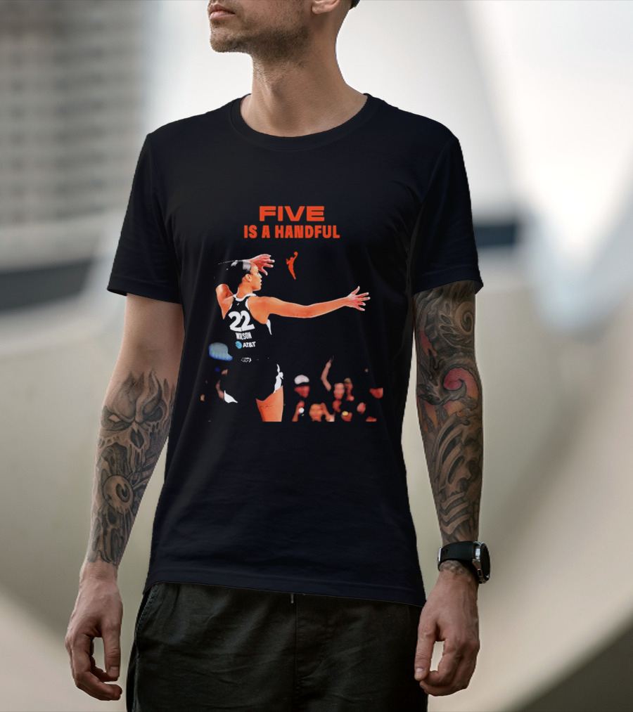 A'ja Wilson Las Vegas Aces 22 Five Is A Handful T-Shirt