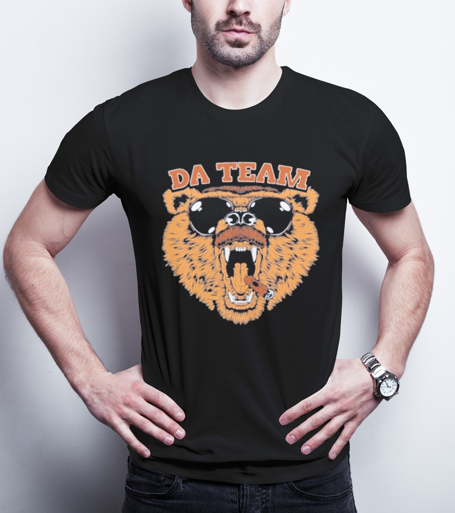Chicago Bears Da Team Rip Da Coach Sunglasses Cigar Bear Face T-Shirt