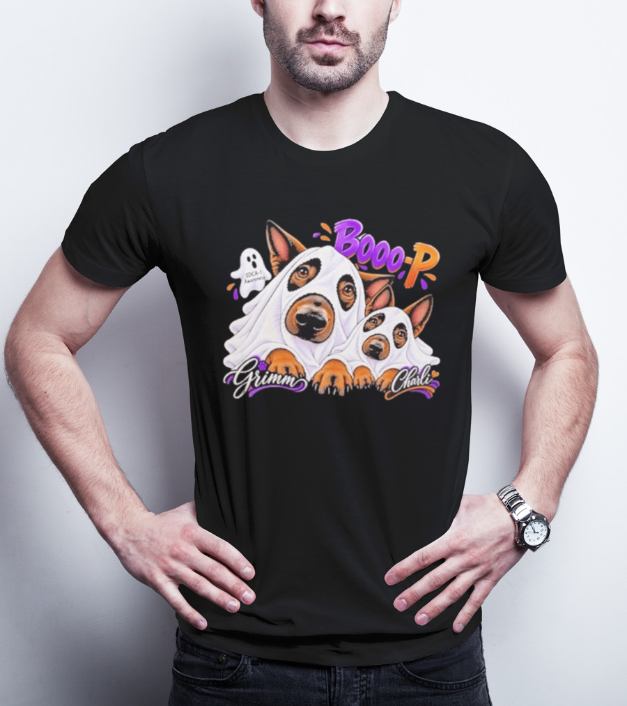 Grimm Charli Booo P SDCA 1 Awareness Comic Style Pooch Pals T-Shirt