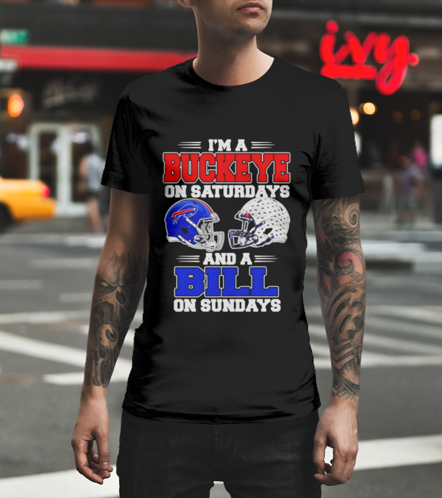 Ohio State Buckeyes Saturdays Buffalo Bills Sundays Fan 2026 T-Shirt