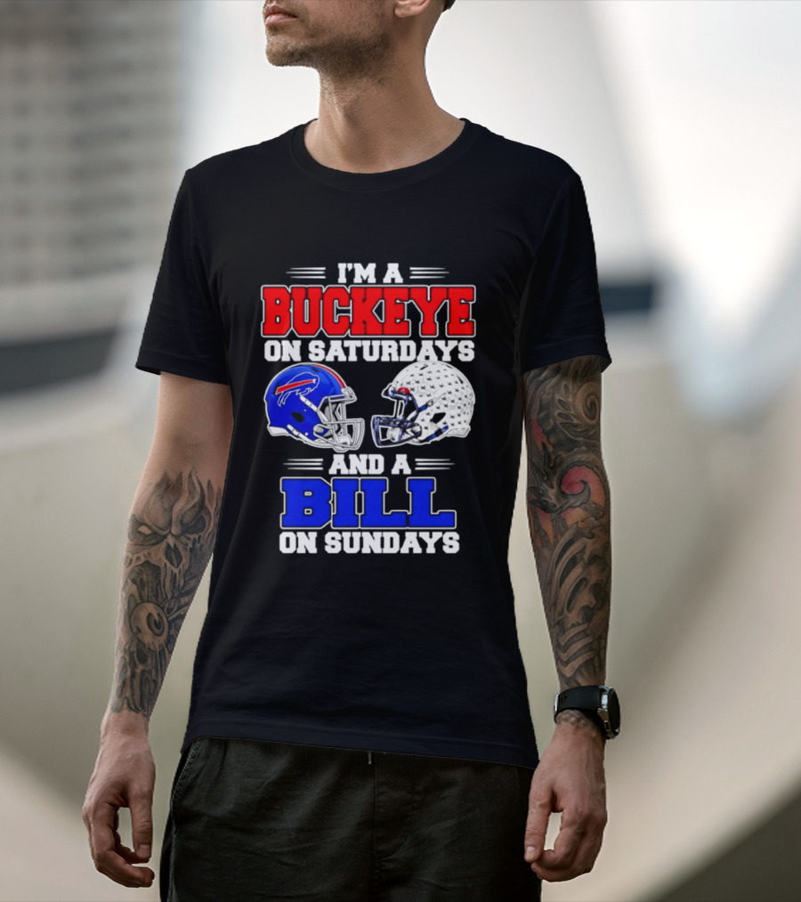 Ohio State Buckeyes Saturdays Buffalo Bills Sundays Fan 2026 T-Shirt