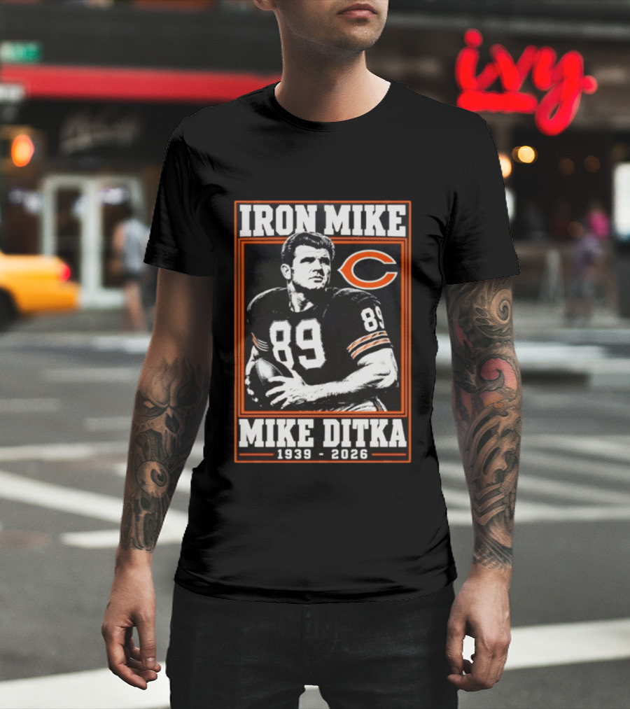Iron Mike Ditka 89 Chicago Bears NFL Legend 1939 2026 T-Shirt