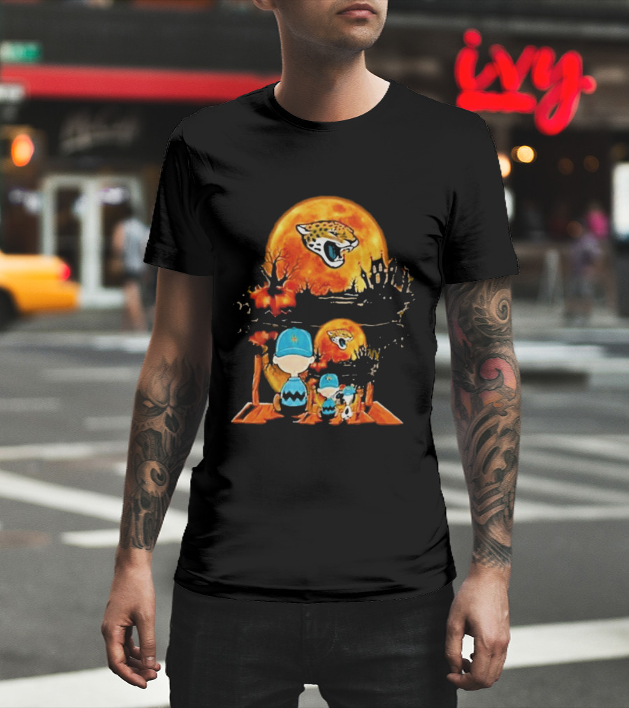 Jacksonville Jaguars Peanuts Halloween Classic Football T-Shirt