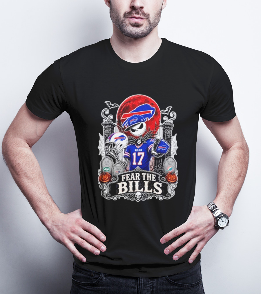Jack Skellington Buffalo Bills Fear The Bills Halloween Football T-Shirt