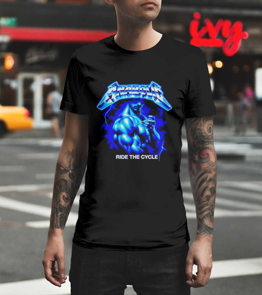 Anabolic Ride The Cycle Bodybuilding Gym Power Muscle Lightning Bodybuilder T-Shirt