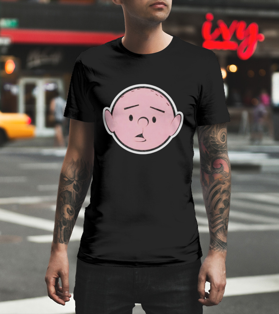 Cartoon Karl Pilkington Sticker Face Drawing T-Shirt