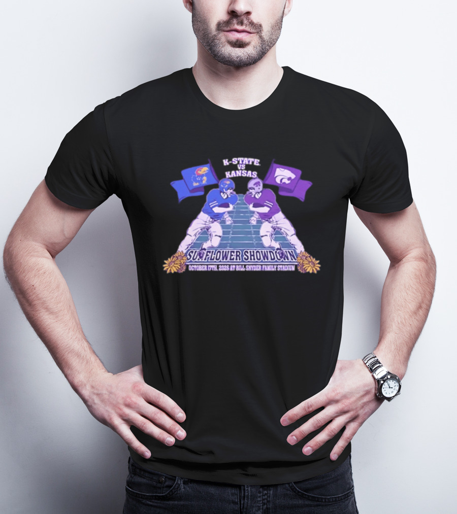 K State Vs Kansas Sunflower Showdown October 17th 2026 Bill Snyder Family Stadium T-Shirt