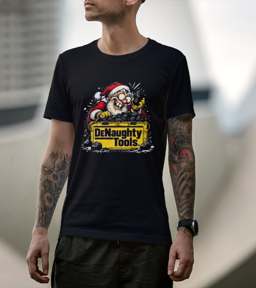 DeWalt DeNaughty Santa Tools Christmas Coal For Tool Lovers T-Shirt