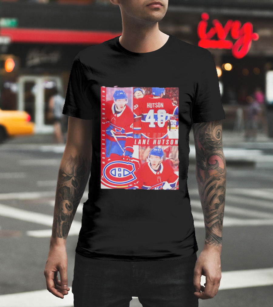 Montreal Canadiens Lane Hutson 48 All For One Moment T-Shirt