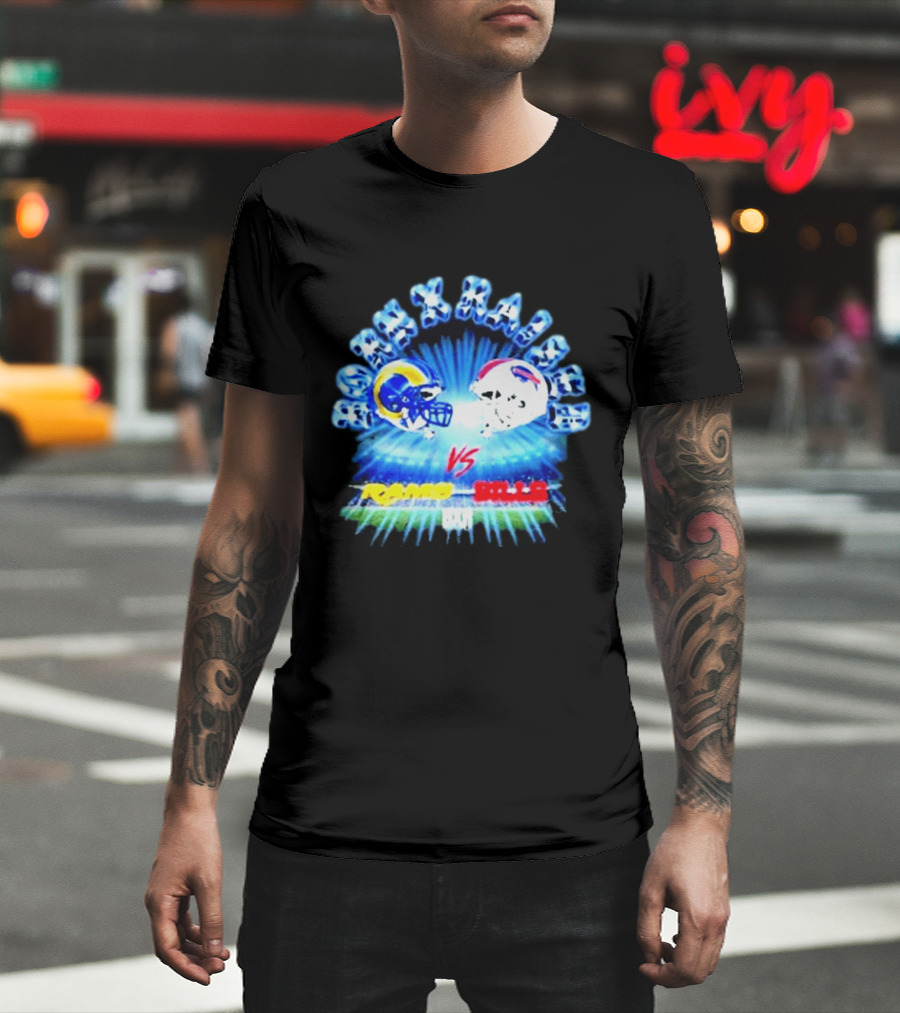 Max Krause Los Angeles Rams Vs Buffalo Bills October 12 2026 Sofi Stadium T-Shirt