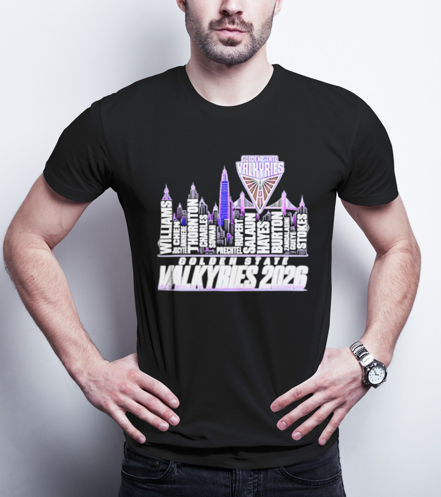 Golden State Valkyries Players Name City Skyline 2026 T-Shirt