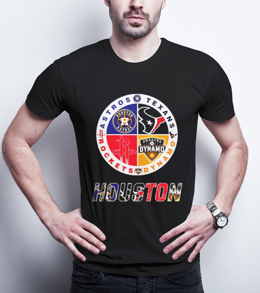 Houston Astros Texans Rockets Dynamo Sports Teams Fan Collection T-Shirt