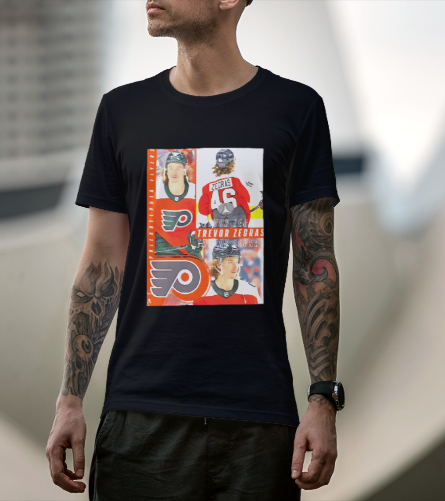 Philadelphia Flyers Trevor Zegras 46 Hockey Moment T-Shirt