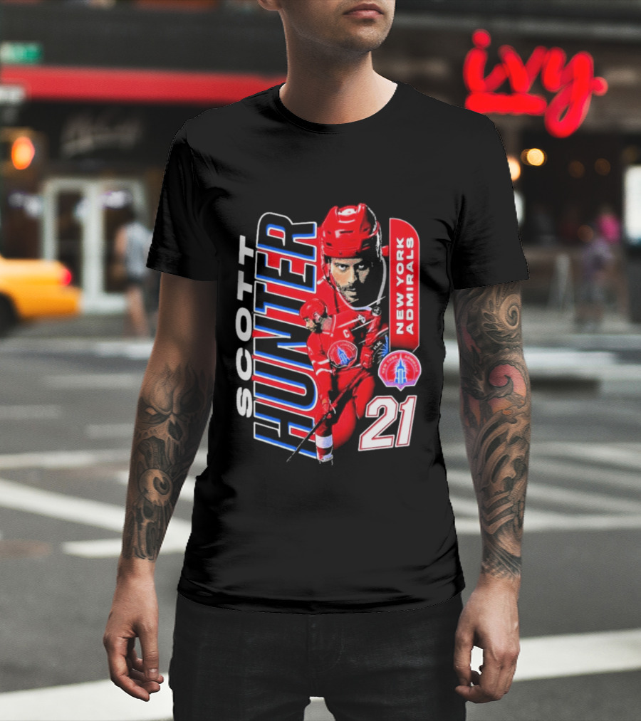 Scott Hunter New York Admirals 21 Hockey Team Player T-Shirt