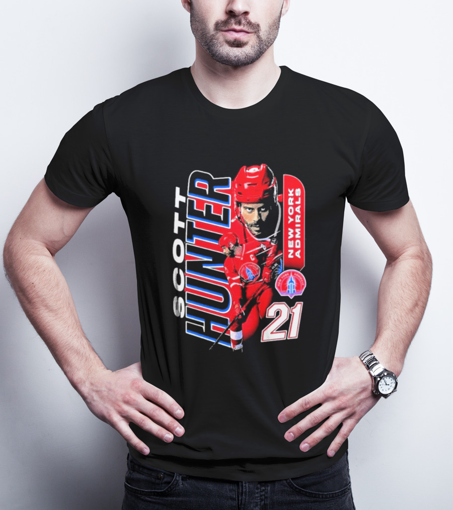 Scott Hunter New York Admirals 21 Hockey Team Player T-Shirt