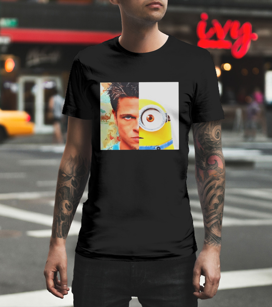Tyler Durden Minions Split Face Mashup T-Shirt
