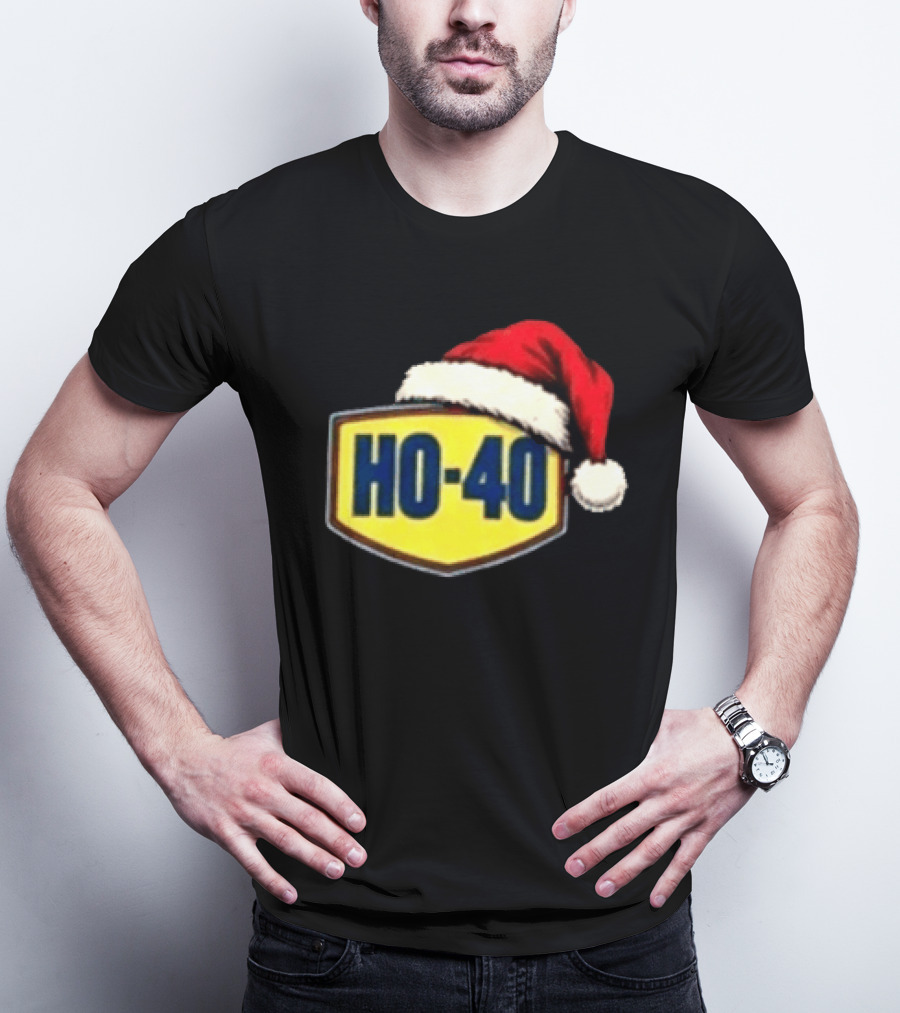 HO 40 Santa Hat Christmas Humor For Mechanic Enthusiasts T-Shirt