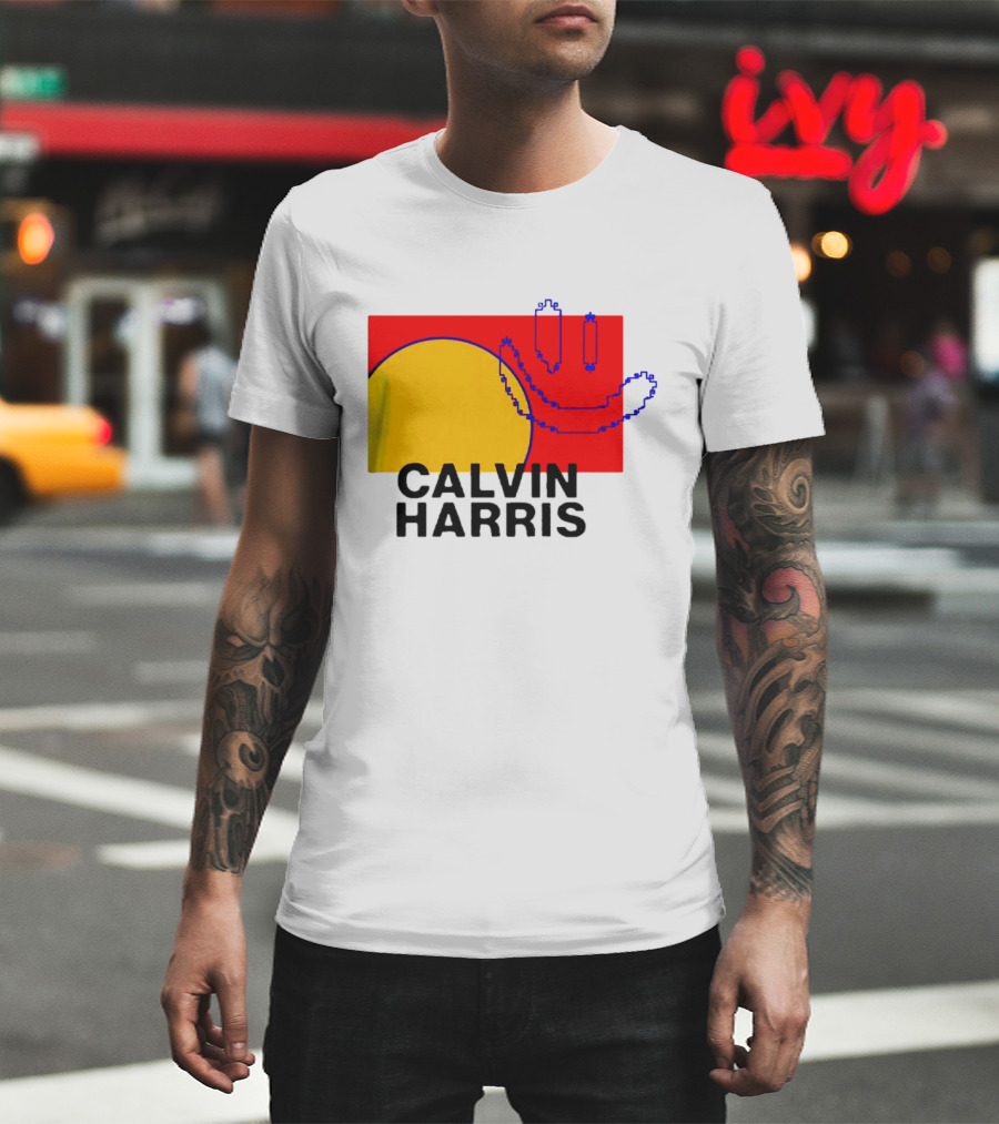 Calvin Harris North America 2027 Tour Dates Pixel T-Shirt