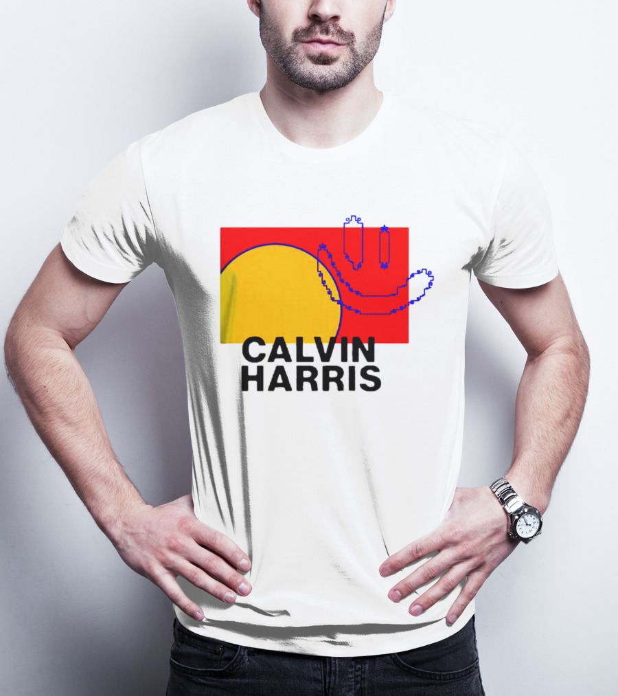 Calvin Harris North America 2027 Tour Dates Pixel T-Shirt