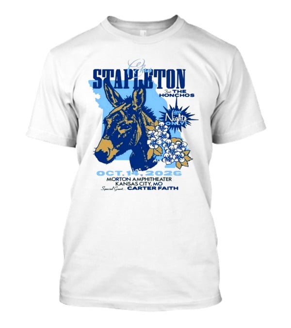 Chris Stapleton With The Honchos Kansas City MO October 14 2026 Morton Amphitheater Special Guest Carter Faith T-Shirt