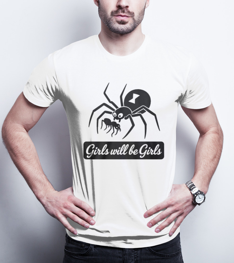 Girls Will Be Girls Black Widow Spider T-Shirt