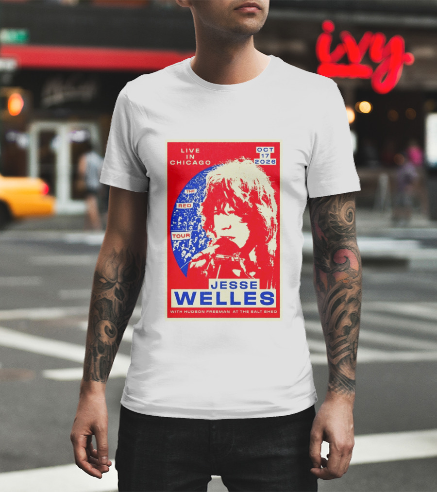 Live In Chicago Jesse Welles The Red Tour Oct 17 2026 With Hudson Freeman At The Salt Shed T-Shirt