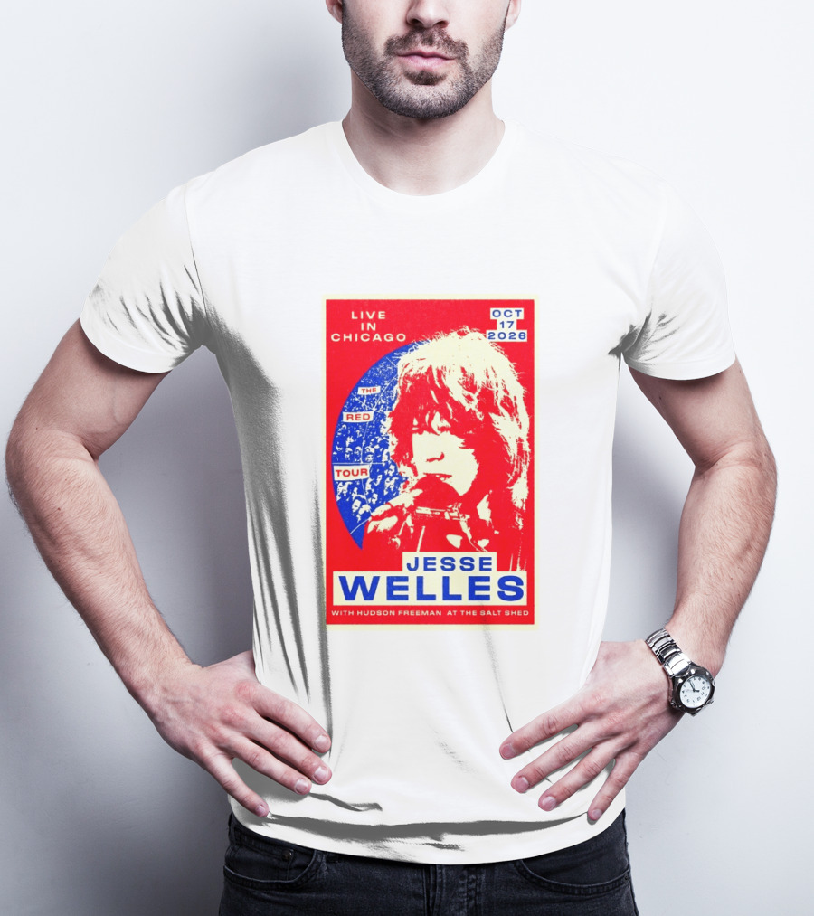 Live In Chicago Jesse Welles The Red Tour Oct 17 2026 With Hudson Freeman At The Salt Shed T-Shirt