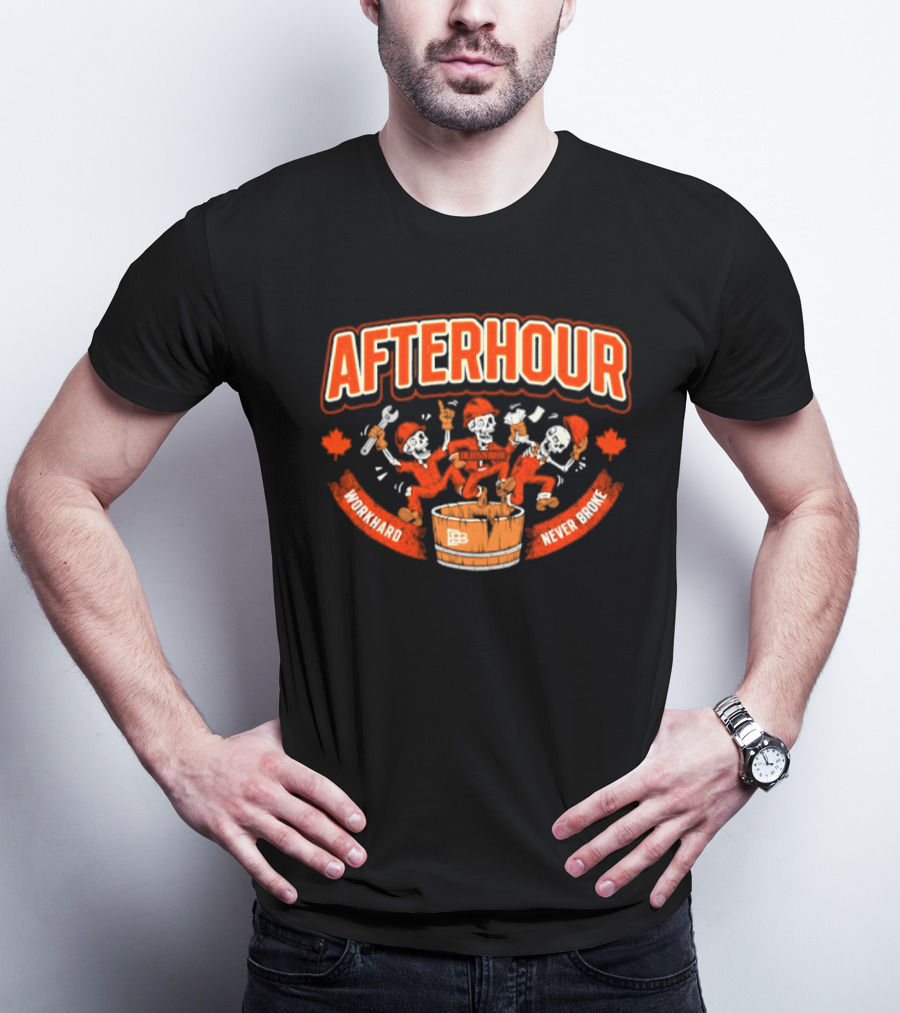 Afterhour Skeletons Work Hard Never Broke T-Shirt