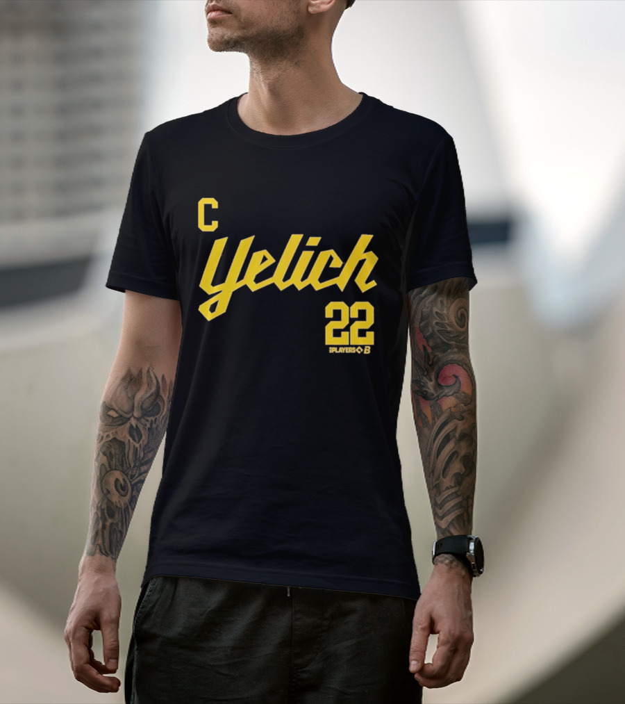 Yelich 22 Captain Players Milwaukee Brewers Baseball MLB T-Shirt