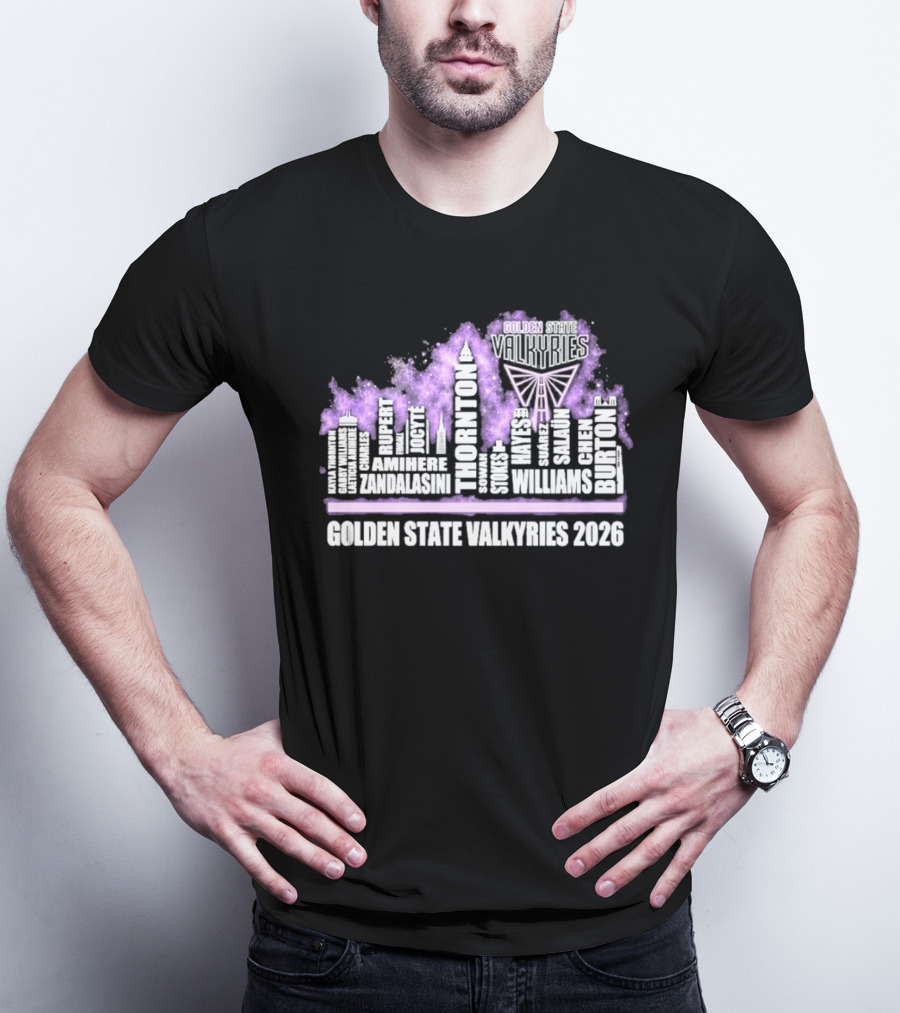 Golden State Valkyries 2026 WNBA Skyline Butterfly T-Shirt