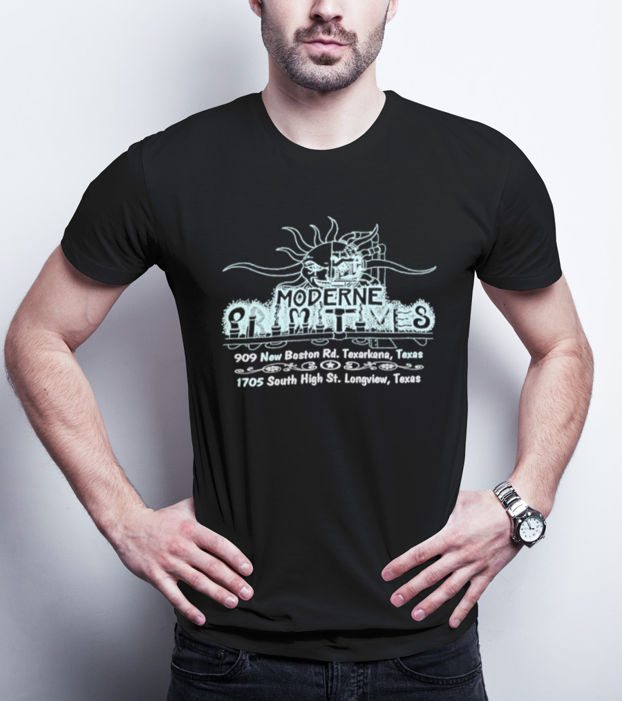 Moderne Primitives Sun Motif 909 New Boston Rd Texarkana 1705 South High St Longview Texas T-Shirt