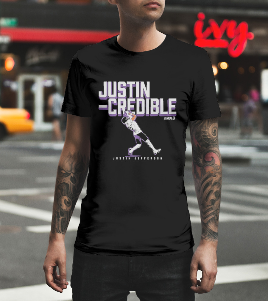 Justin Jefferson Justin Credible Minnesota Vikings Team 18 Football Player T-Shirt