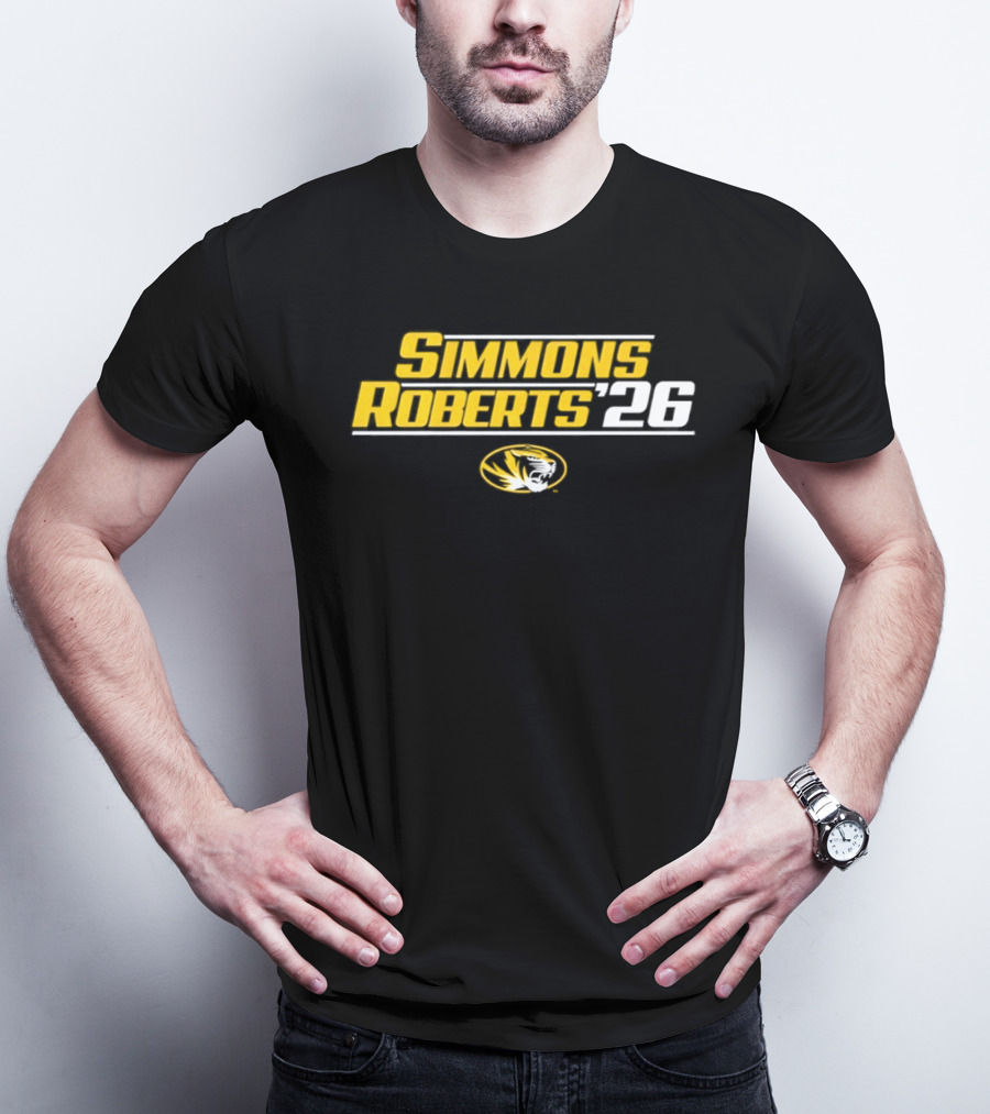 Simmons Roberts '26 Missouri Tigers NCAA Football T-Shirt
