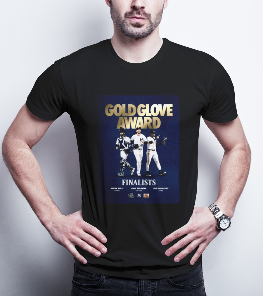 Gold Glove Award Finalists Austin Wells Cody Bellinger José Caballero 2026 Yankees Cubs Mariners T-Shirt
