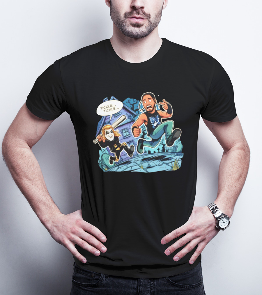 Halloween Cartoon Chase Tucker Remy Tickle Tickle Baseball Bat Haunted House T-Shirt