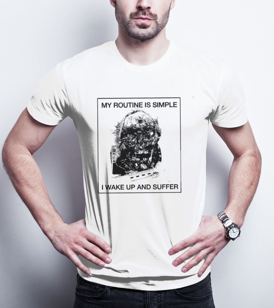 My Routine Is Simple I Wake Up And Suffer Keyboard Grunge Silent Hill Pyramid Head T-Shirt