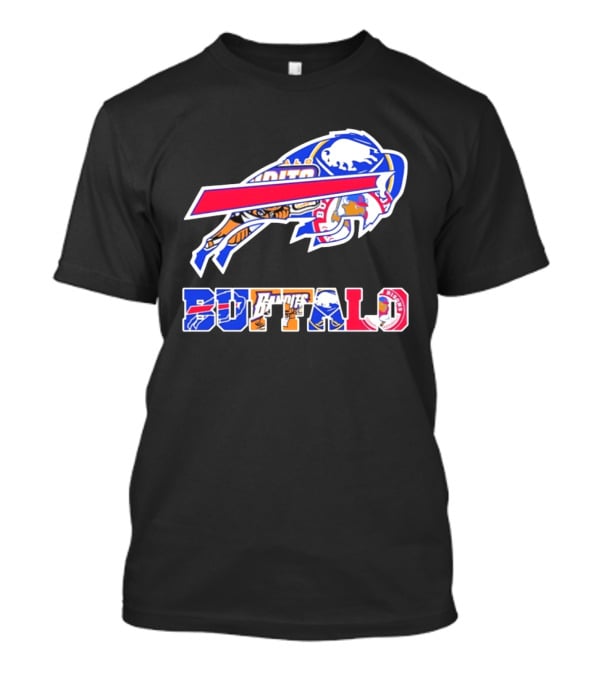 Buffalo Sabres Bandits Bisons Sports Team Logo Collage T-Shirt